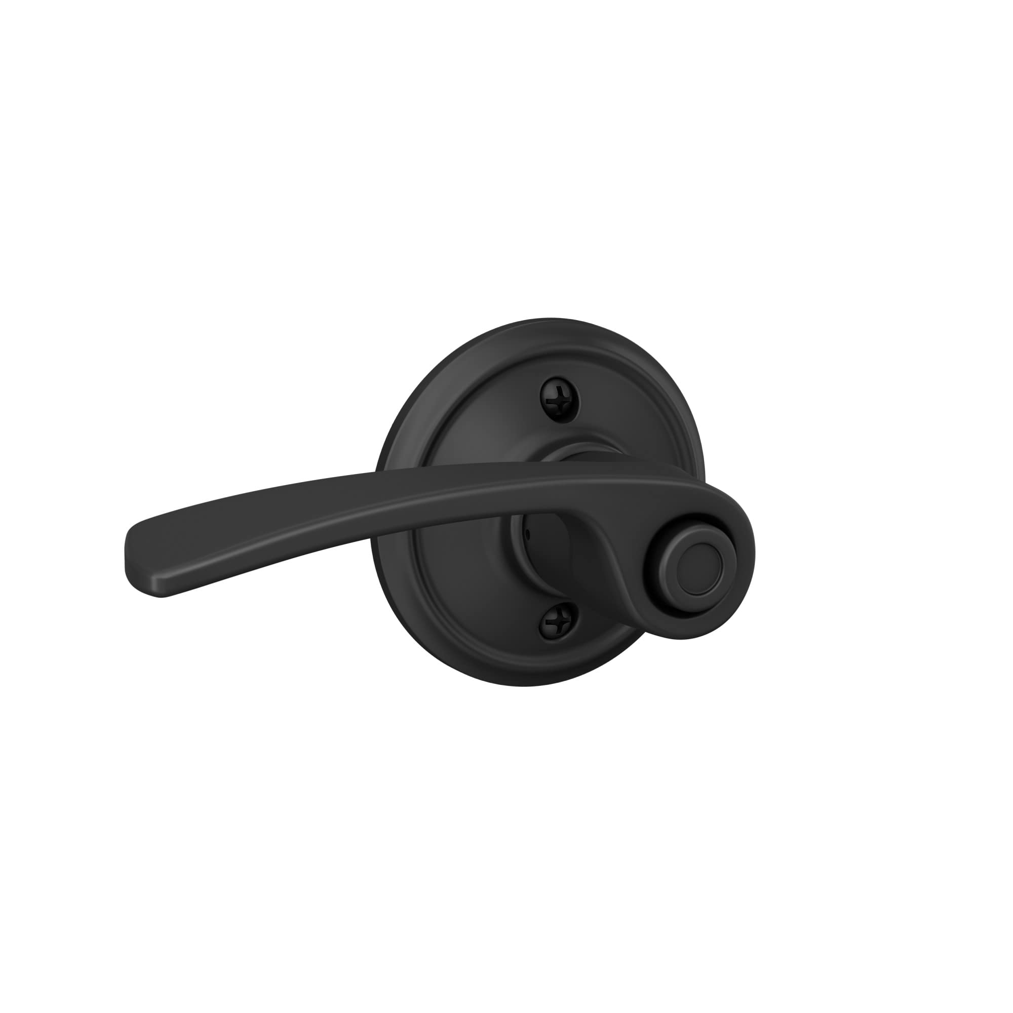 Schlage F40 MER 622 Merano Door Lever, Bed & Bath Privacy Lock, Matte Black