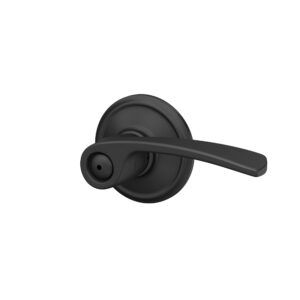 Schlage F40 MER 622 Merano Door Lever, Bed & Bath Privacy Lock, Matte Black