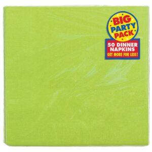 kiwi green 2-ply paper dinner napkins - 8" x 8" (40 pcs) | disposable napkins for gatherings, parties, and events