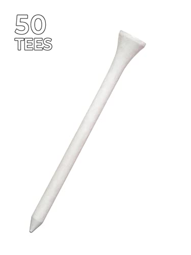 PRIDE GOLF TEE unisex adult 50 Count Bag Golf Tees, White, 2.125 US