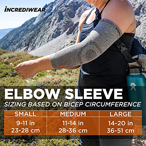 Incrediwear Elbow Sleeve – Elbow Brace for Elbow Support, Joint Pain Relief, Inflammation Relief, and Circulation, Tendonitis, Golf and Tennis Elbow Brace for Women and Men (Grey, Small/Medium)