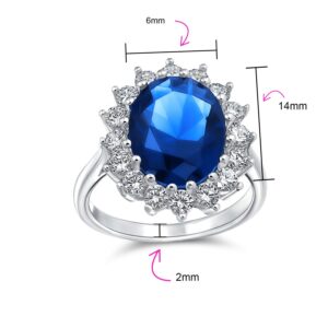 Bling Jewelry Royal CZ Sapphire Color Engagement Ring Kate Middleton Actual Size 8-Prong - Size 7