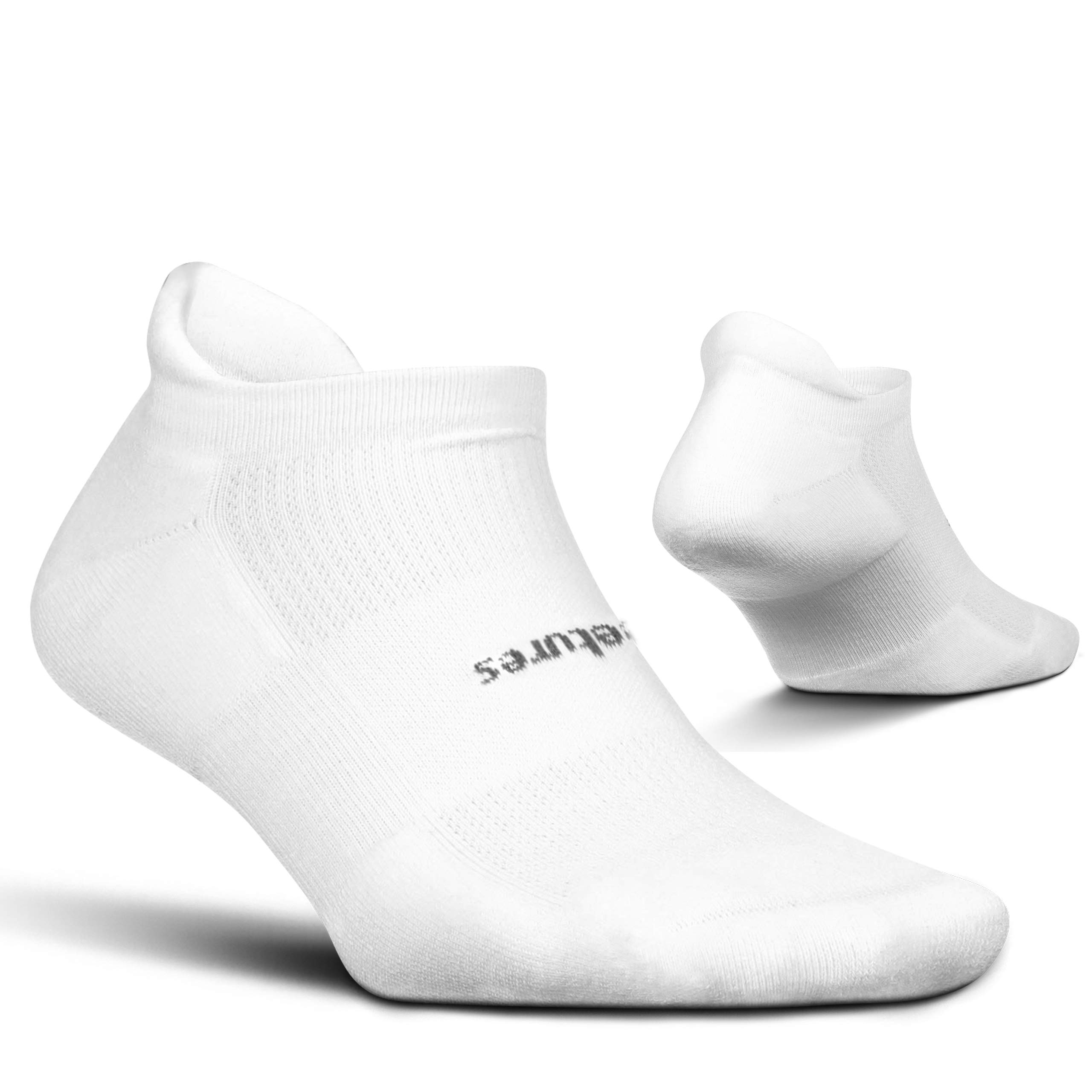 Feetures High Performance Cushion Ankle Sock - No Show Socks for Women & Men with Heel Tab - White, M (1 Pair)