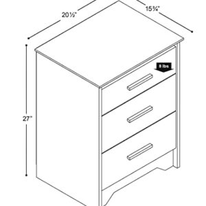 Prepac Coal Harbor Contemporary Tall Nightstand Side Table with 3 Drawers, Functional 3-Drawer Bedside Table 15.75" D x 20.5" W x 27" H, Espresso, ECH-2027