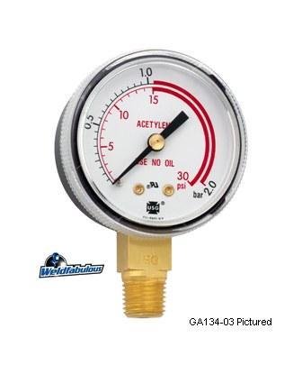 MILLER ELECTRIC Pressure Gauge,0 to 200 psi, 0 to 14 Bar