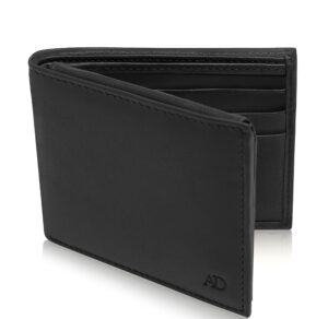 access denied slim leather bifold wallets for men - minimalist mens wallet rfid blocking card holder with id window gifts for men