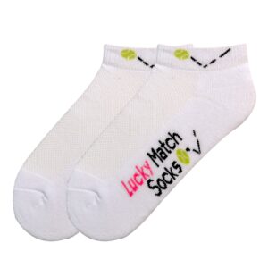 k. bell womens fun sport & drink low cut - 1 pairs cool cute novelty no show gifts casual sock, lucky match (white), 4-10 us