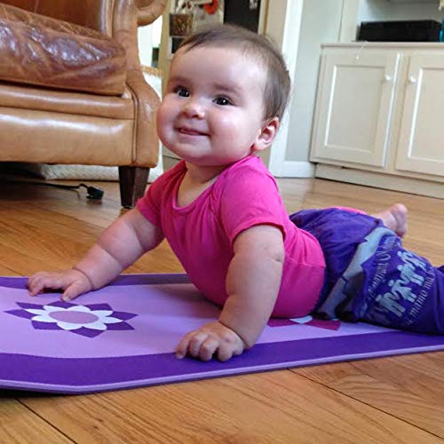 The Little Yoga Exercise Mat Mini Playtime Mat for Babies and Toddlers Non Toxic Non Slip Pretty Lotus Flower Design for Active and Calm Play