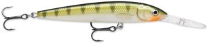 rapala deep husky jerk 10 fishing lure, 4-inch, yellow perch