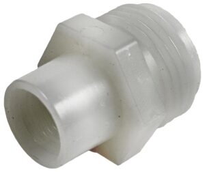 little giant gh-1/2, 1/2-inch fnpt x 3/4-inch male ght garden hose adapter for pond, utility and small submersible pumps, white, 599023