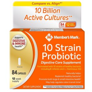 member's mark 5x probiotic digestive care supplement - 2/42ct. bottles