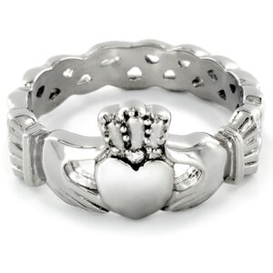 | ELYA Stainless Steel Claddagh Ring with Celtic Knot - Size 6