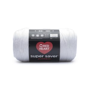 red heart white super saver jumbo yarn, 1 pack