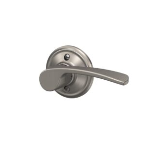 schlage f170 mer 619 rh right handed merano door lever, one sided non-turning dummy door handle, satin nickel