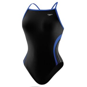 speedo 8191203 girls rapid spliced energy back(youth), black/blue, 22