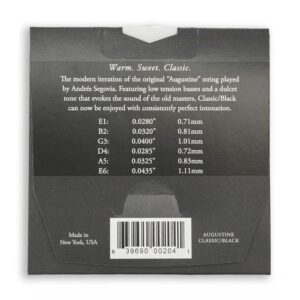 Augustine Classic Black Set, Low Tension Classical Guitar Strings - 1 Set