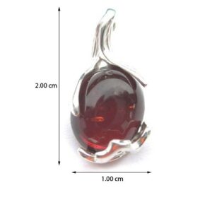 Ian and Valeri Co. Honey Amber Sterling Silver Oval Pendant