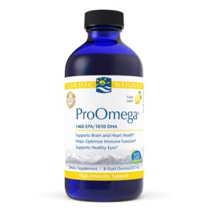 nordic naturals proomega liquid, lemon flavor - 8 oz - 2840 mg omega-3 - high potency fish oil with epa & dha - promotes brain, eye, heart, & immune health - non-gmo - 48 servings