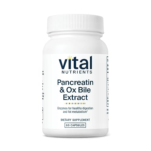 Vital Nutrients Pancreatin & Ox Bile Extract 500mg | Natural Digestive Enzymes for Women & Men | Supports Digestion of Protein, Fat, and Carbohydrates*| Gluten, Dairy & Soy Free | 60 Capsules