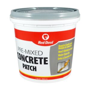 red devil 0644 pre-mixed concrete patch, 1 quart, pack of 1, gray