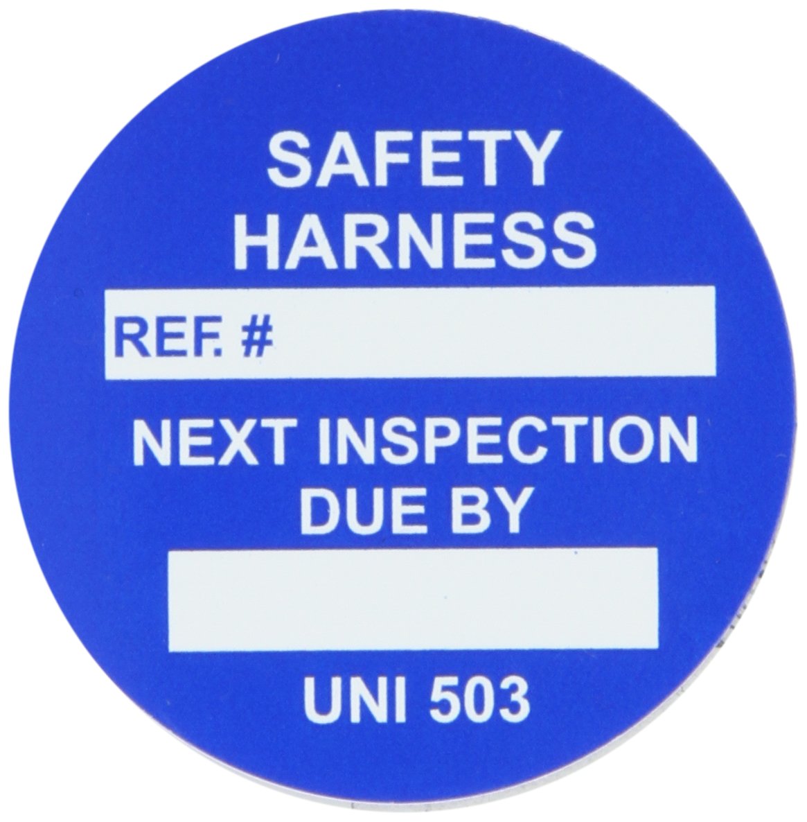 Brady UNI-UNI503 B 1-3/4" Diameter Vinyl, Blue Unitag Safety Harness Insert (Pack of 100)