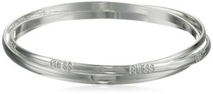 guess "basic" silver 3 piece interlocking bangle bracelet