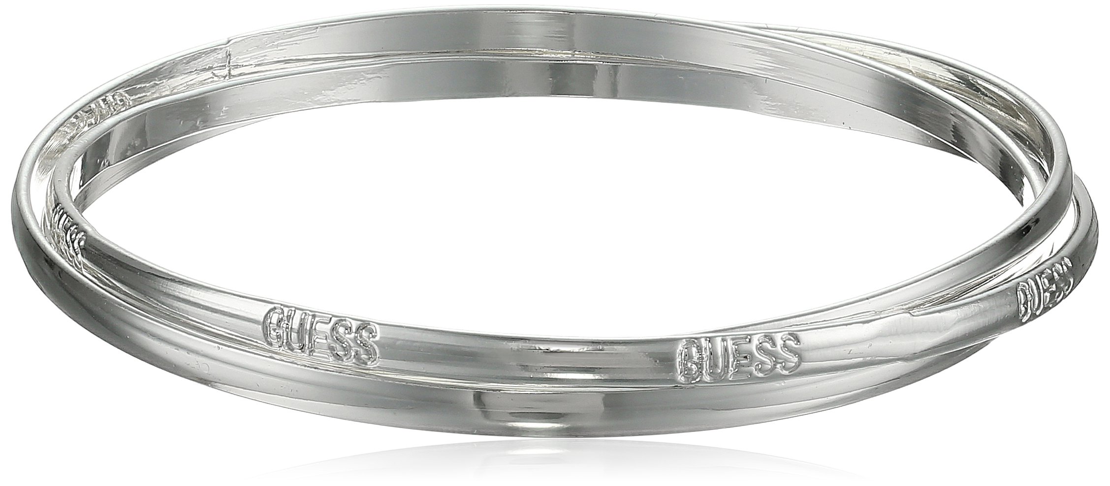 GUESS "Basic" Silver 3 Piece Interlocking Bangle Bracelet