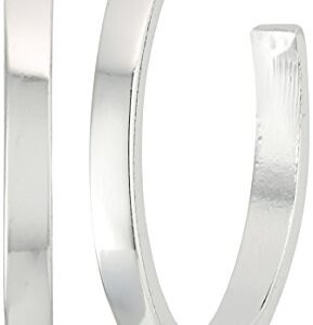 GUESS "Basic" Silver Logo Open Hoop Earrings