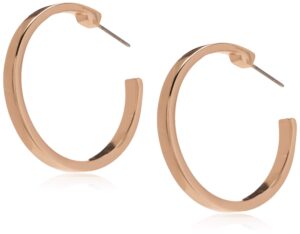 guess "basic" gold-tone small square edge hoop earrings