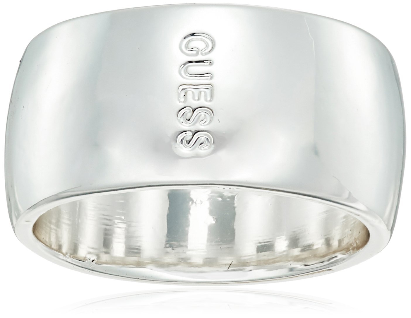 GUESS "Basic" Silver Wide Band Ring, Size 7