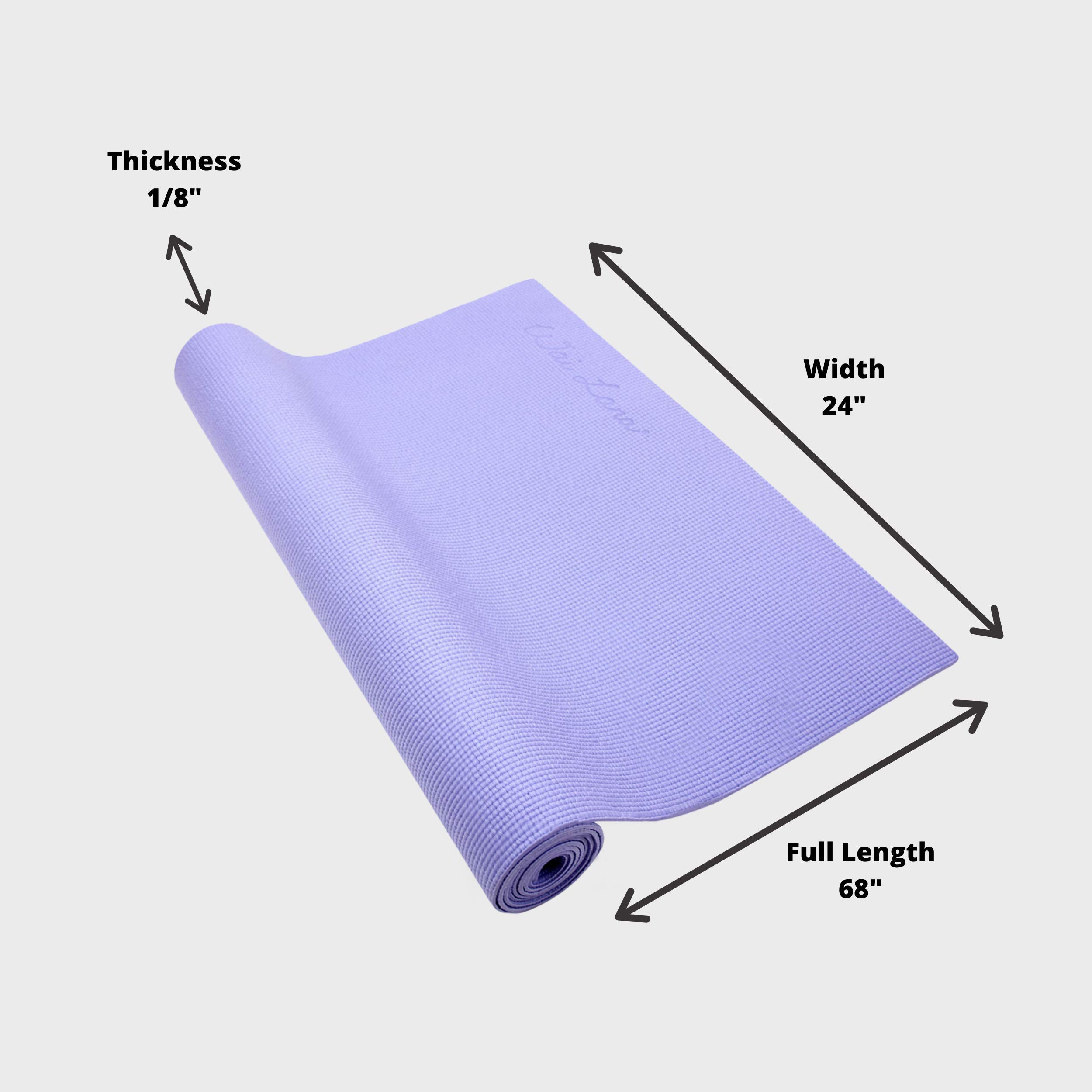 Yogi Mat by Wai Lana (Color: Periwinkle) - 1/8 inch Thick, Non-slip, Stylish, Latex-Free, Lightweight, Optimum Comfort