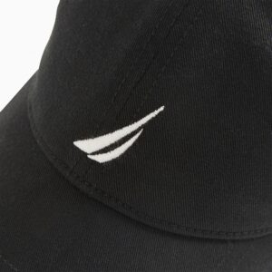 Nautica mens Classic Logo Adjustable Baseball-cap Hat baseball caps, True Black, One Size US