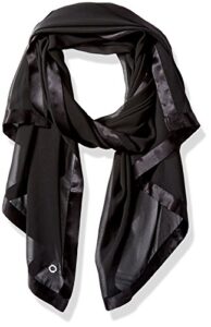 calvin klein women's lightweight wrap scarf, deep black, one size