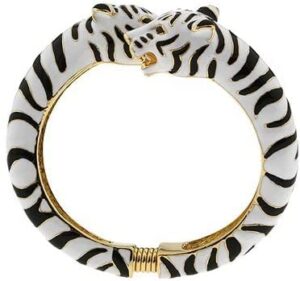 kenneth jay lane animal head and animal print bangles - tiger, giraffe, elephant