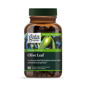 gaia herbs olive leaf - traditional immune health support - immune system supplement with olive leaf extract and oleuropein - 120 vegan liquid phyto-caps