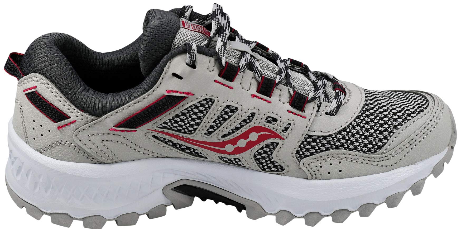 Saucony Women's Versafoam Excursion Tr13 Trail Running Shoe, Grey/Black/Burgundy, 8