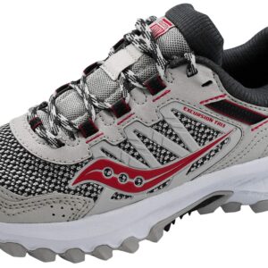 Saucony Women's Versafoam Excursion Tr13 Trail Running Shoe, Grey/Black/Burgundy, 8.5