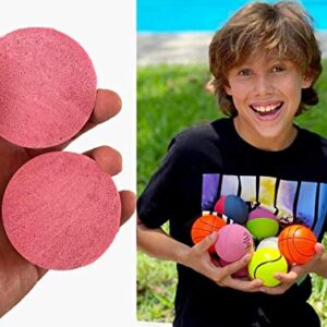 JA-RU Hi-Bounce Pinky Ball (6 Pack) Rubber-Handball Bouncy Balls for Kids and Adults. Small Pink Stress Bounce Ball. Indoor and Outdoor Sport Party Favors.Therapy. Plus 1 Small Ball. #976-6A