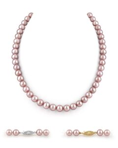 the pearl source 14k gold 7-8mm aaa quality pink freshwater cultured pearl necklace for women in 18" princess length