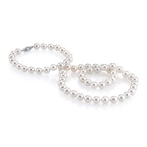 the pearl source 14k gold 9-10mm aaaa quality white freshwater cultured pearl necklace for women in 24" matinee length