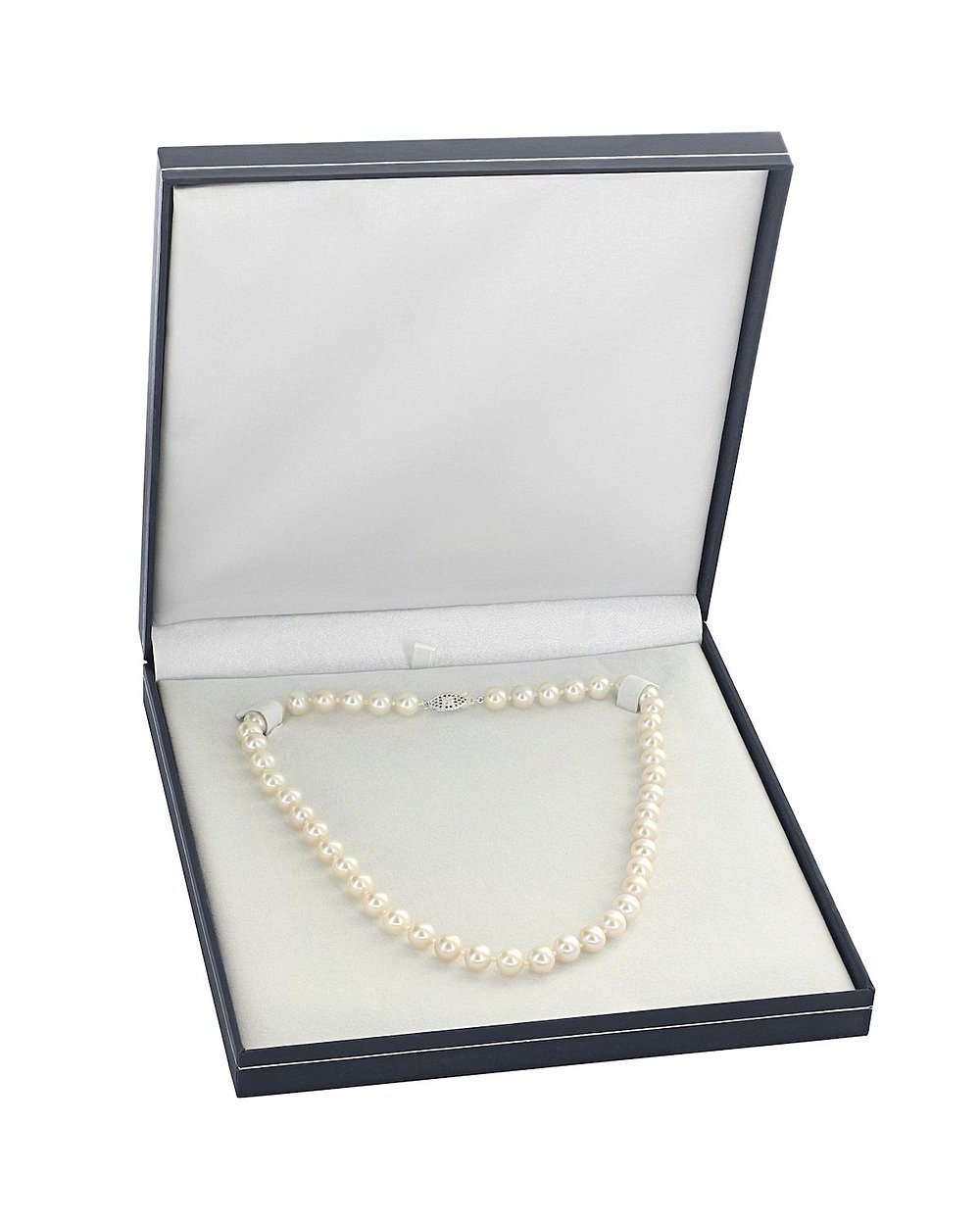 The Pearl Source 14K Gold 9-10mm AAAA Quality White Freshwater Cultured Pearl Necklace for Women in 24" Matinee Length