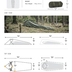 Snugpak Stratosphere 1 Person Bivvi Tent, Waterproof, Olive