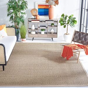 safavieh natural fiber collection area rug - 6' x 9', natural & beige, border basketweave seagrass design, easy care, ideal for high traffic areas in living room, bedroom (nf114a)