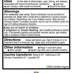 Forces of Nature Organic Fissure Control for Hemorrhoid Treatment, 0.37 Fl Oz, Soothe & Relieve Burning, Throbbing, Stinging, Itchy, Bleeding Tissue Caused by Fissures or Hemorrhoids, Non GMO