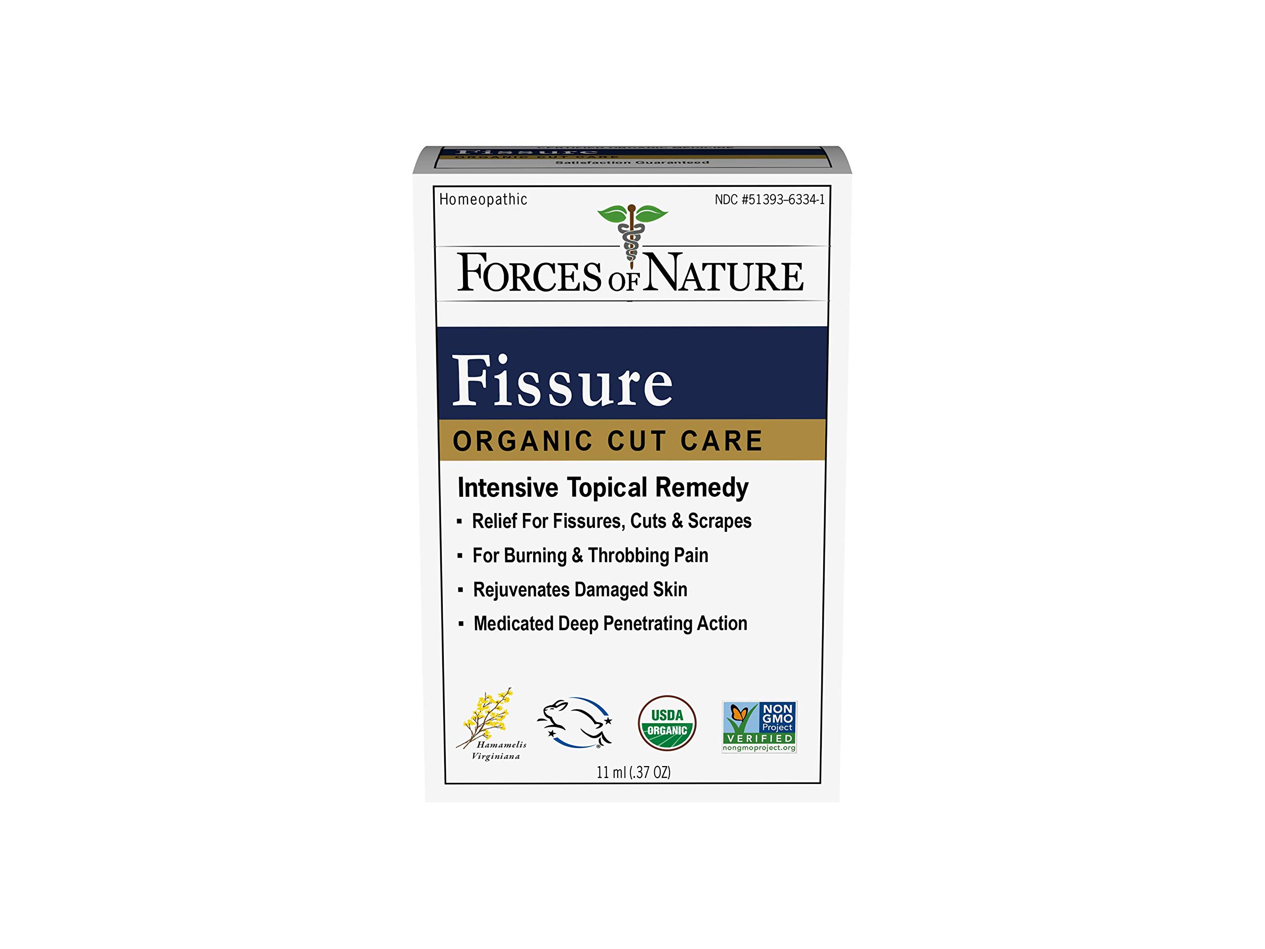 Forces of Nature Organic Fissure Control for Hemorrhoid Treatment, 0.37 Fl Oz, Soothe & Relieve Burning, Throbbing, Stinging, Itchy, Bleeding Tissue Caused by Fissures or Hemorrhoids, Non GMO