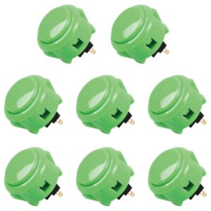 sanwa 8 pcs obsf-30 original push button 30mm - for arcade jamma video game & arcade joystick games console (green) s@nwa