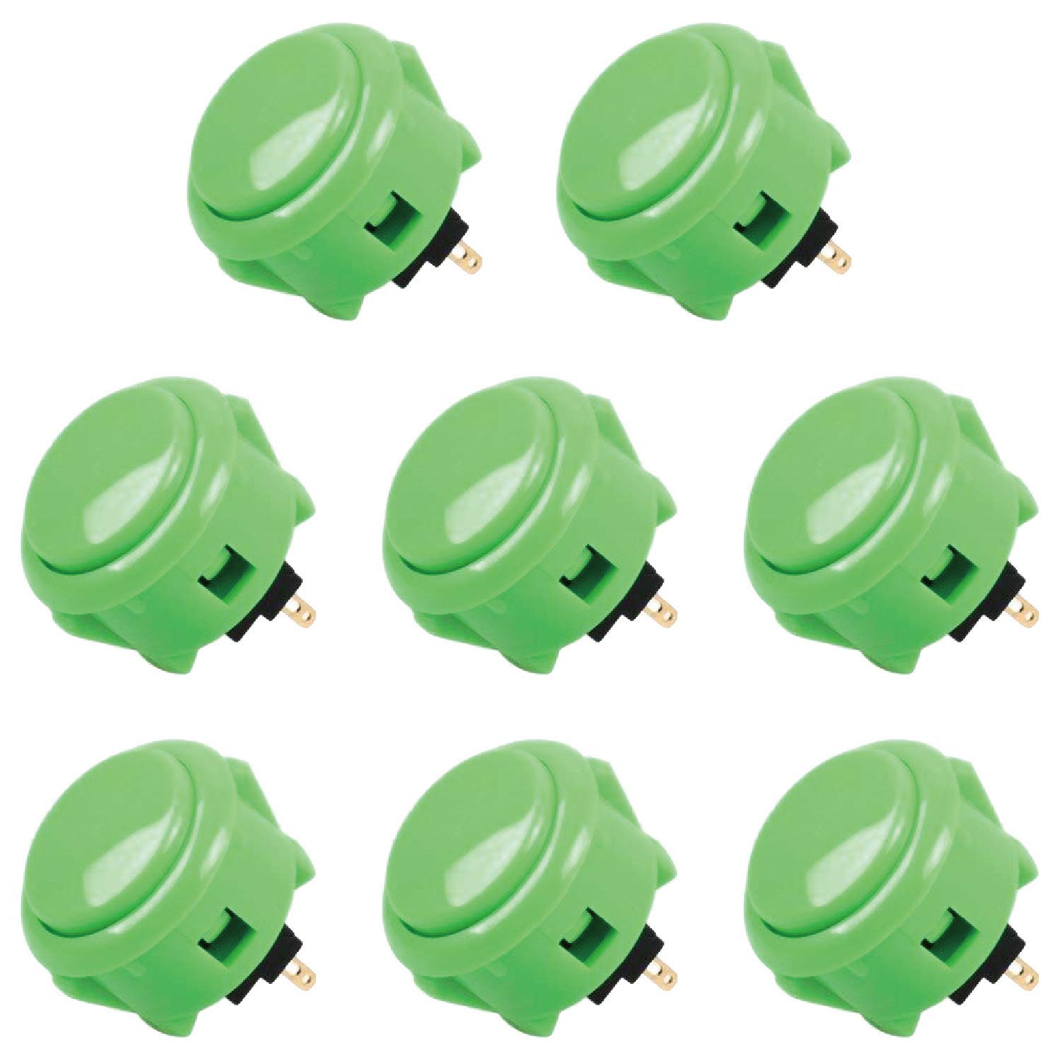 SANWA 8 pcs OBSF-30 Original Push Button 30mm - for Arcade Jamma Video Game & Arcade Joystick Games Console (Green) S@NWA