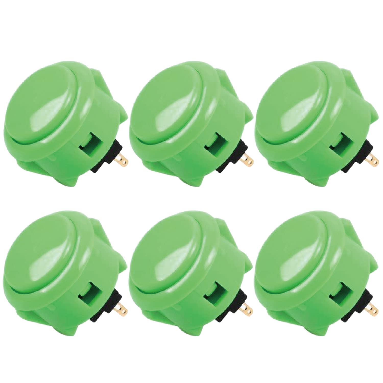 SANWA 8 pcs OBSF-30 Original Push Button 30mm - for Arcade Jamma Video Game & Arcade Joystick Games Console (Green) S@NWA