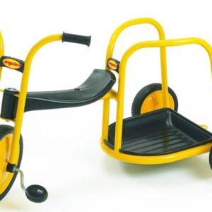 Angeles MyRider Chariot Bike for Up to Two Riders, Tricycle for Kids Ages 3+, Supports Up to 140 lbs, Yellow