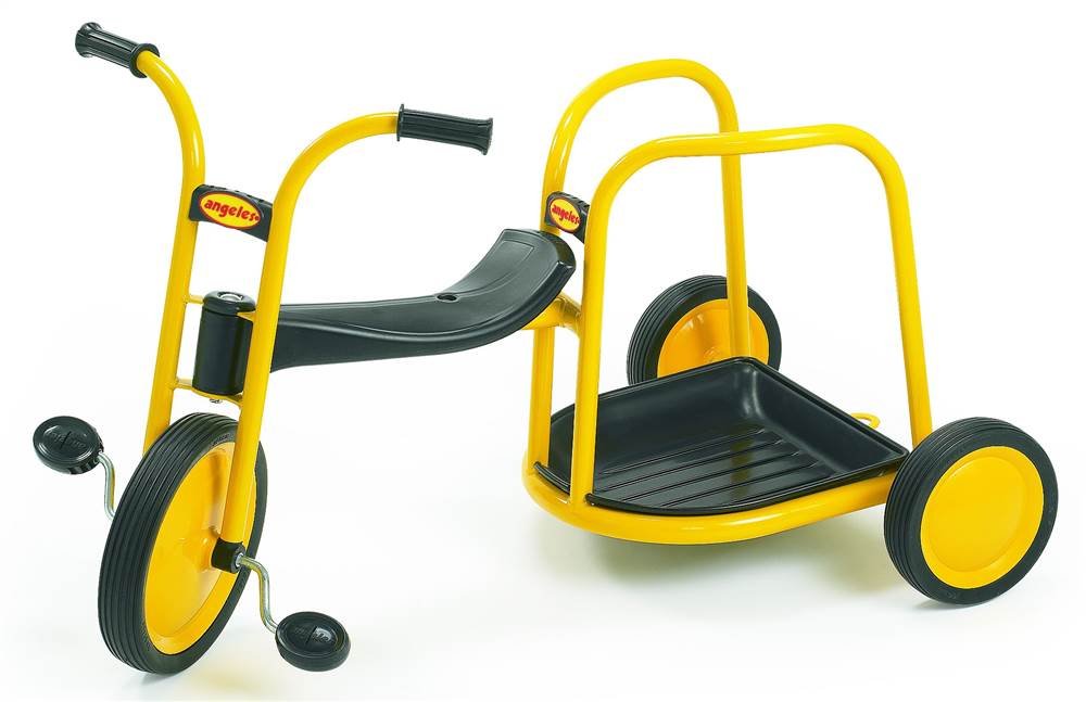 Angeles MyRider Chariot Bike for Up to Two Riders, Tricycle for Kids Ages 3+, Supports Up to 140 lbs, Yellow